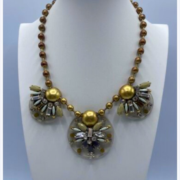 J. Crew | Jewelry | J Crew Necklace Antique Gold Tone Chain Statement ...